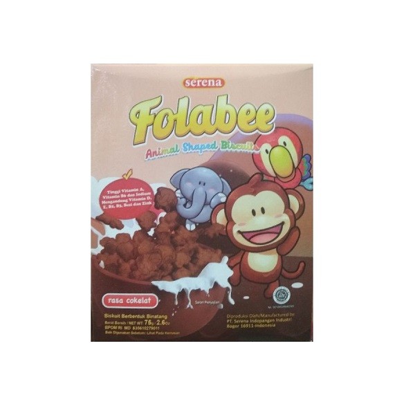 Jual SERENA FOLABEE ANIMAL SHAPED BISCUIT COKLAT 75 GR | Shopee Indonesia