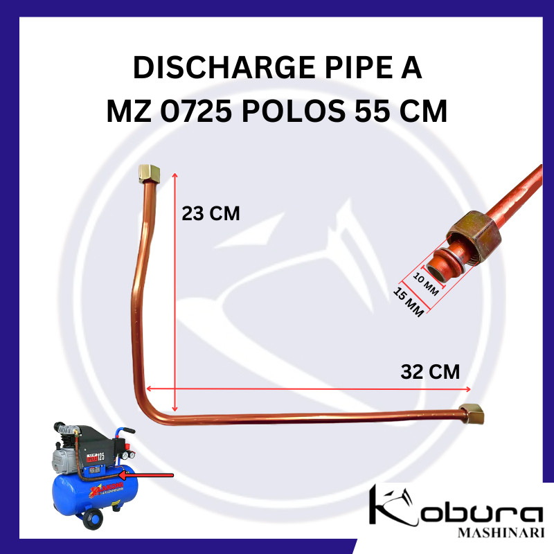 Jual Discharge Pipe A MZ 0725 Polos Pipa Kompressor Angin Portable 55 ...