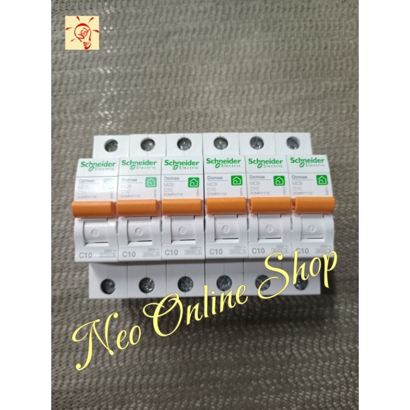 Jual MCB Schneider New Domae 10A 1P 6Ka Orinal (10 Ampere 1 Phase) | Shopee Indonesia