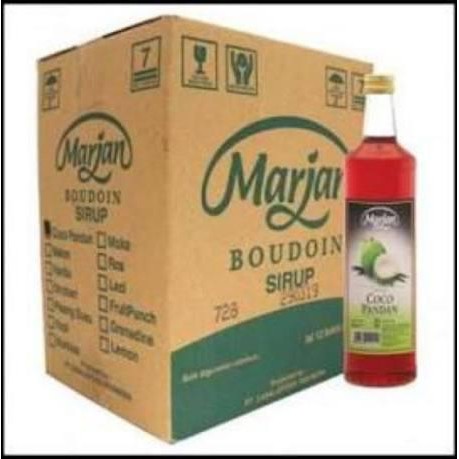Jual Sirup Marjan Boudoin Cocopandan Merah 1 Dus / Karton isi 12 ...