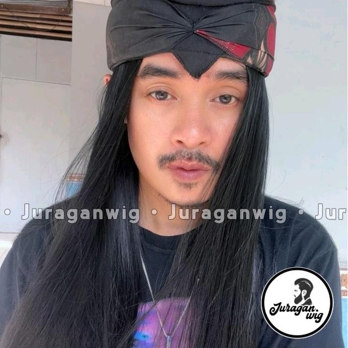 Jual PREMIUM WIG PRIA RAMBUT PALSU PRIA MODEL GONDRONG PANJANG 60CM ...