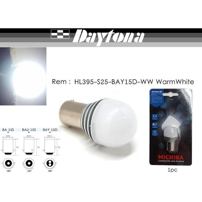 Jual MICHIBA Bohlam Lampu LED S25 BAY15D 3D Rem | Shopee Indonesia