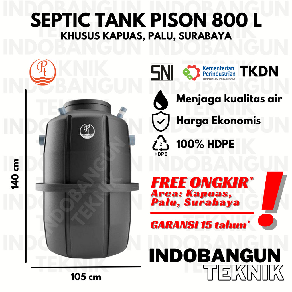 Jual Pison Septic Tank 800 Liter Khusus area Kapuas - Tandon Air ...