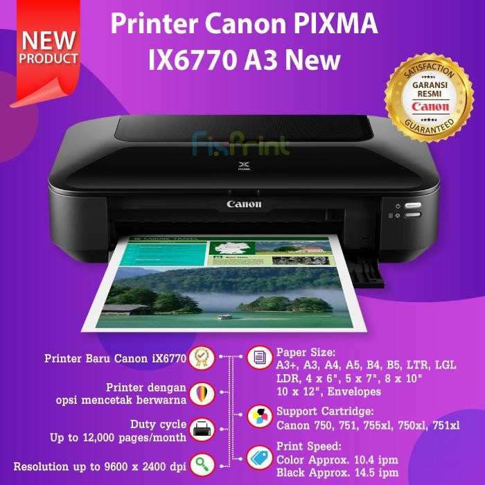 Jual Printer Canon PIXMA IX6770 IX 6770 IX-6770 Print A3 GARANSI RESMI ...
