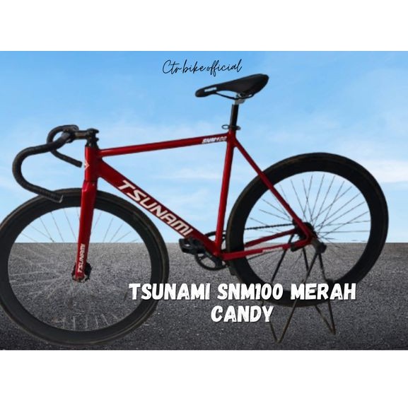 Jual SEPEDA FIXIE TSUNAMI MERAH CANDY SIAP PAKAI BISA RIQUEST | Shopee ...