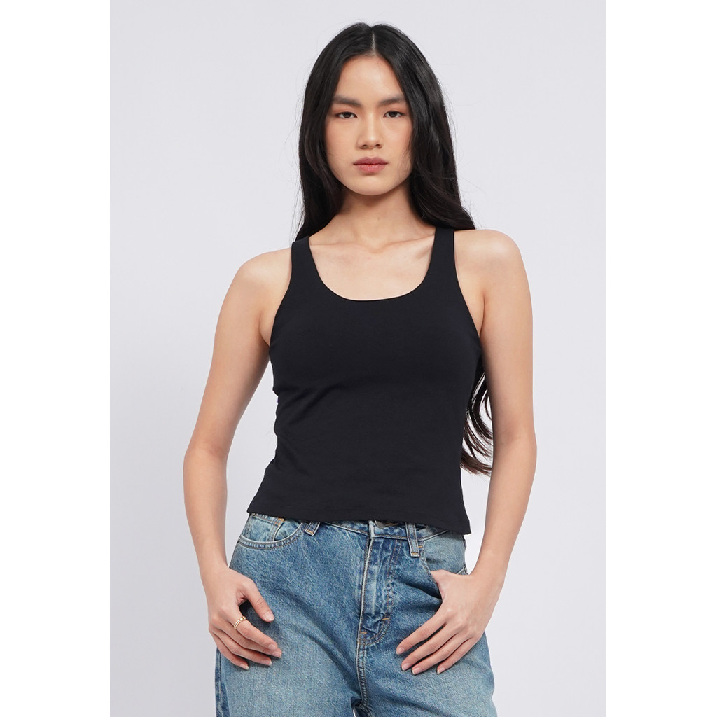 Jual Executive Round Neck Sleeveless Bra Top Black | Shopee Indonesia
