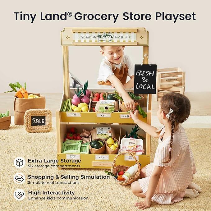 Jual Tiny Land Wooden Play Store – Pretend Farmers Market & Coffee Shop ...