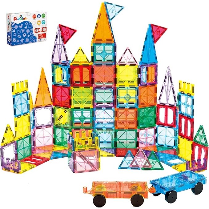 Jual Magnetic Building Tiles, 134PCS Large Magnet Building Set,Magnetic ...