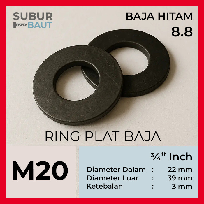Jual Ring Plat Baja / Washer Plate M20 [3/4" inch] Grade 8.8 / 88 ...