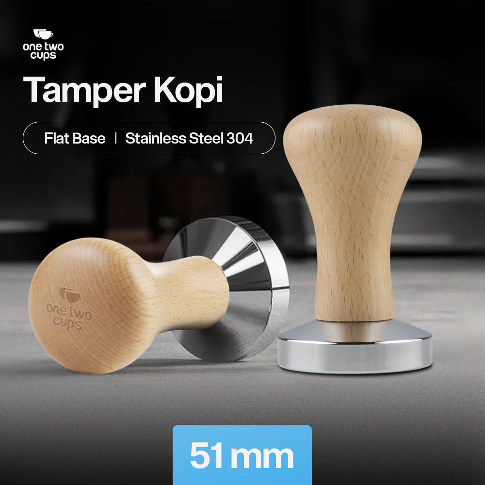 Jual One Two Cups Tamper Kopi Espresso Flat Base Stainless Steel 304 ...