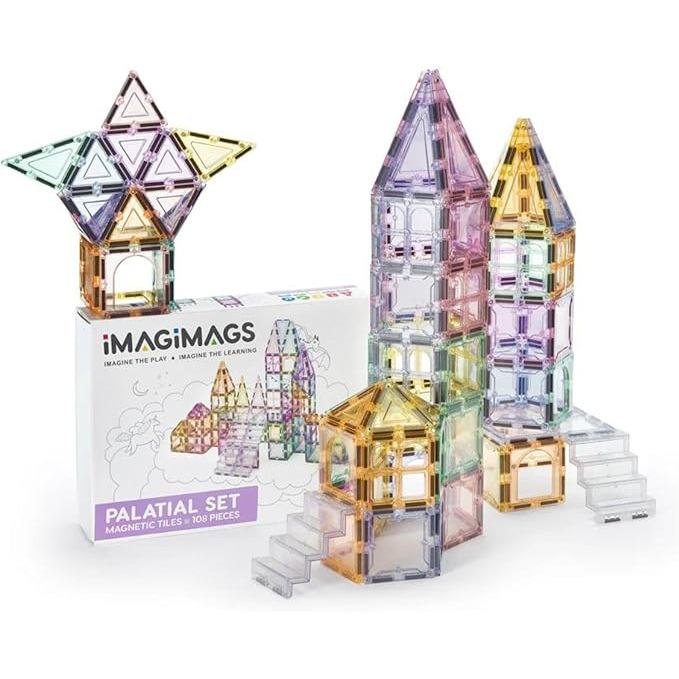 Jual MAGNA-TILES Magnetic Building Tiles; 108 Piece Palatial Set for Boys, | Shopee Indonesia