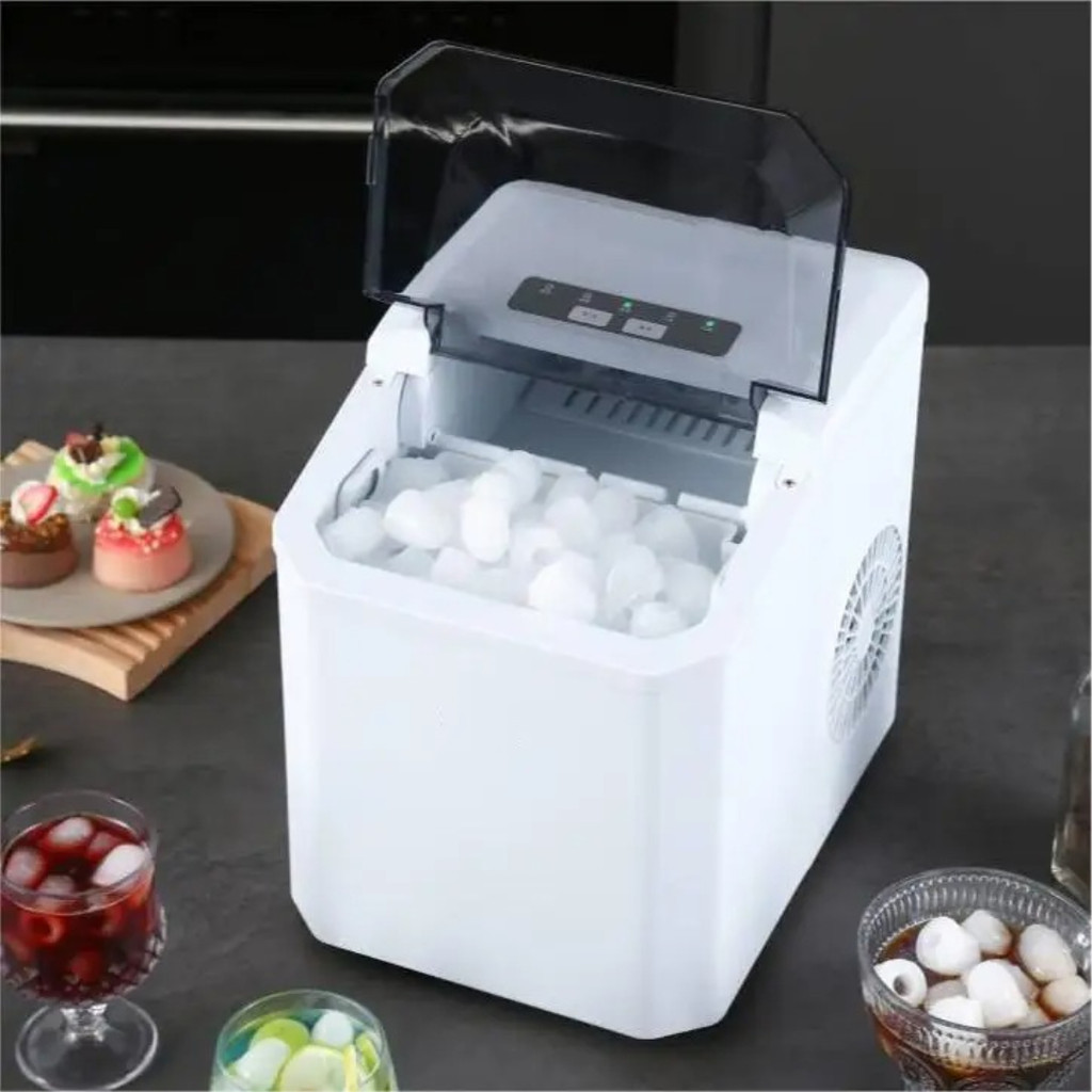 Jual Mesin Es Batu Kristal Otomatis Mini Portable Ice Maker 12kg 100W ...