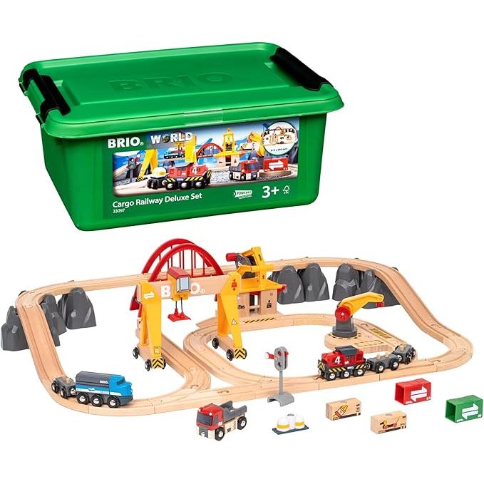 Jual BRIO World Cargo Railway Deluxe - Wooden Track Train Set | Shopee ...