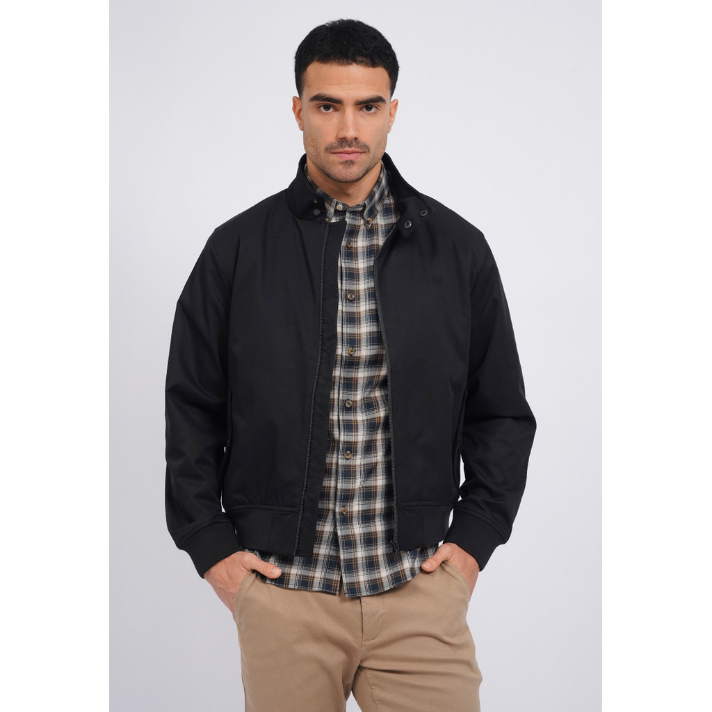 Jual WOOD Regular Fit Harrington Jacket 2-JKXLXC226A073 BLACK | Shopee ...