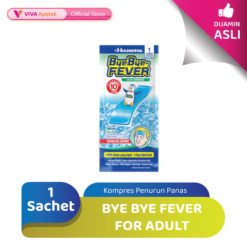 Jual Bye Bye Fever For Adult Kompres Penurun Panas (1 Sachet) | Shopee ...