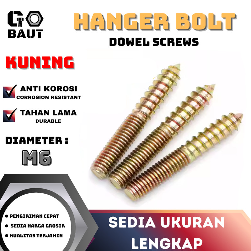 Jual Hanger Bolt / Baut Gantung Kuning M6 | Shopee Indonesia