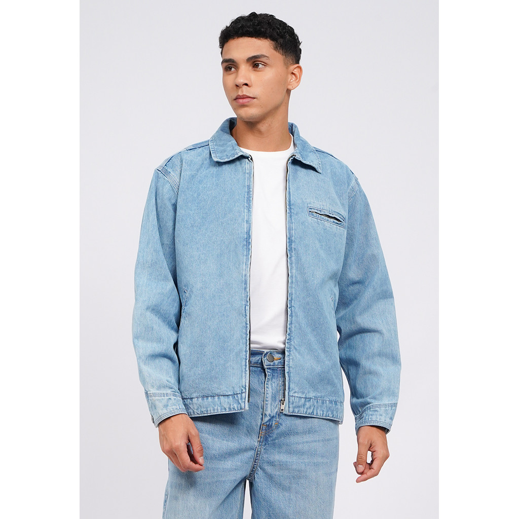 Jual Tirajeans Detroit Denim Jacket 7-MOJRSEA225K108 Dark Blue | Shopee ...