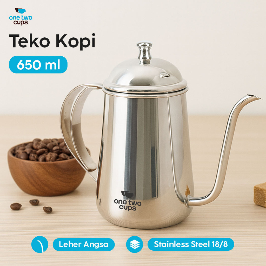 Jual One Two Cups Teko Kopi Leher Angsa Pour Over Kettle Stainless ...