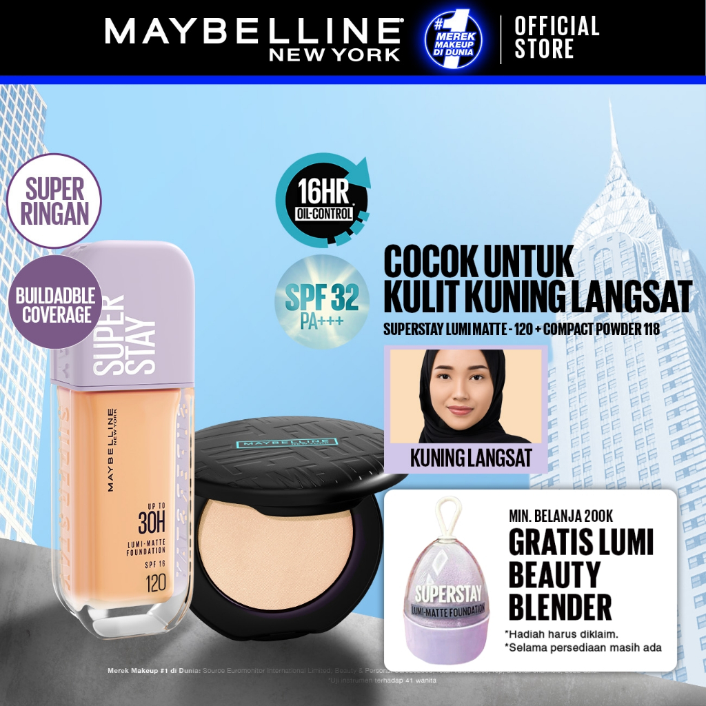Jual Maybelline Paket Makeup Face Kulit Kuning Langsat - Superstay Lumi ...