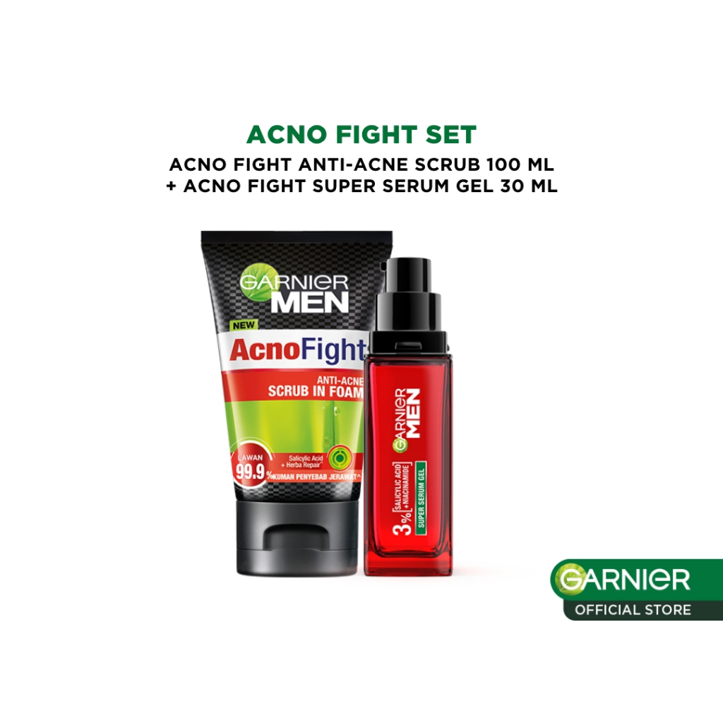 Jual Garnier Men Anti Acne Simple Set - Acno Fight Super Serum Gel 30 ...