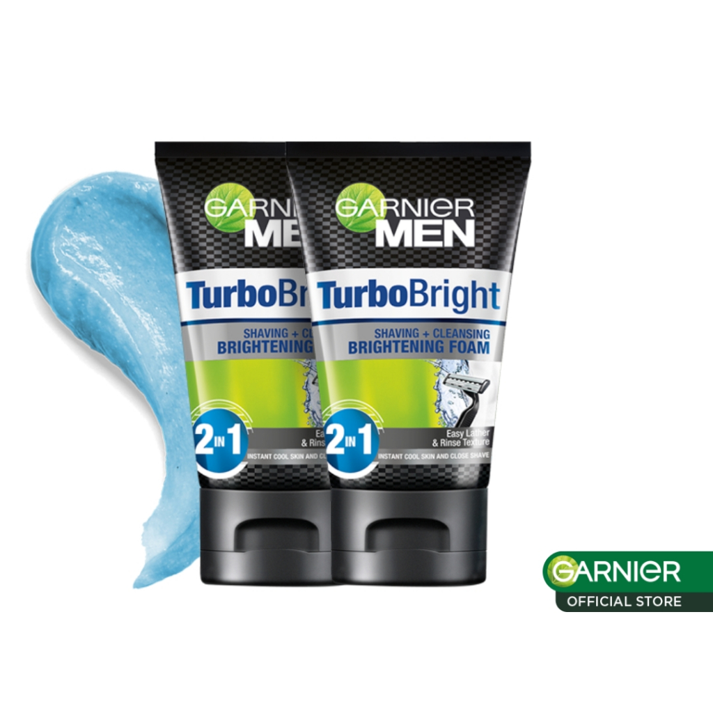 Jual (PAKET HEMAT ISI 2) Garnier Men Turbo Bright Shaving & Cleansing Brightening Foam Skin Care ...