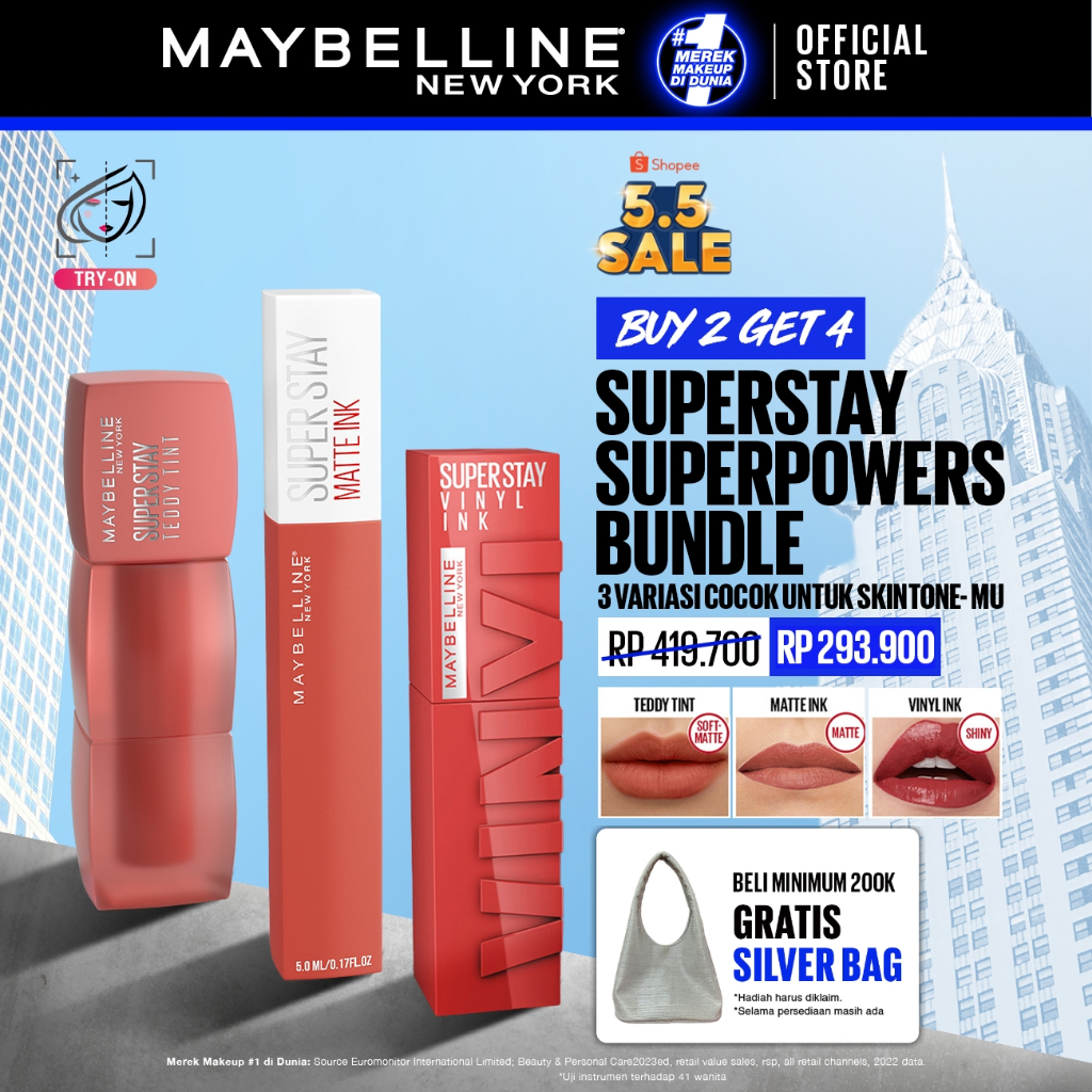 Jual MAYBELLINE OFFICIAL Superstay Lip Bundle Superstay Matte Ink + Superstay Vinyl Ink ...