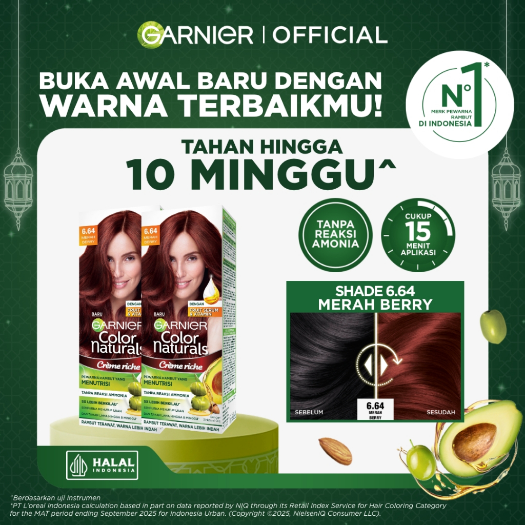 Jual Garnier Color Natural Express Merah Berry - 2pcs | Shopee Indonesia
