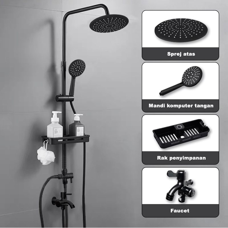 Jual SUS304 Shower Set Kamar Mandi Rain Shower + Keran Cabang - Paket ...