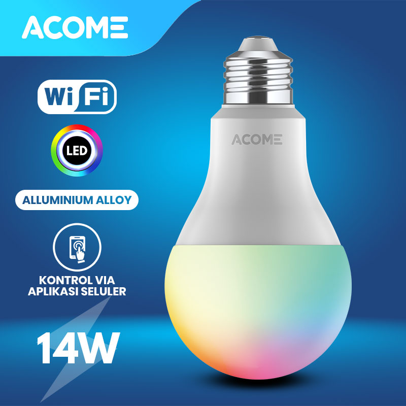 Jual ACOME IOT Smart LIGHT BULB WIFI RGBWW 14 Watt (Lampu Tidur ...