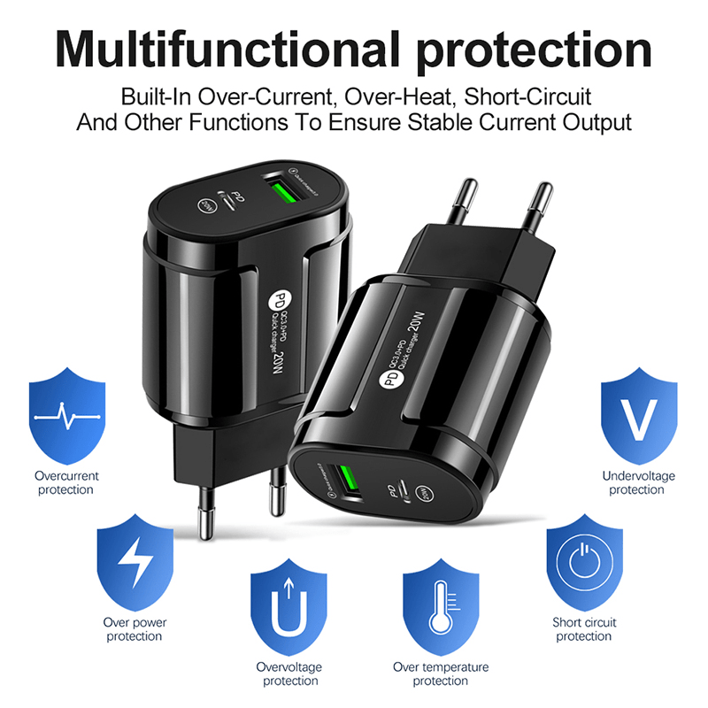 Jual LENTIVEN Adaptor Charger fast charging USB Type C Kepala Charger 20W | Shopee Indonesia