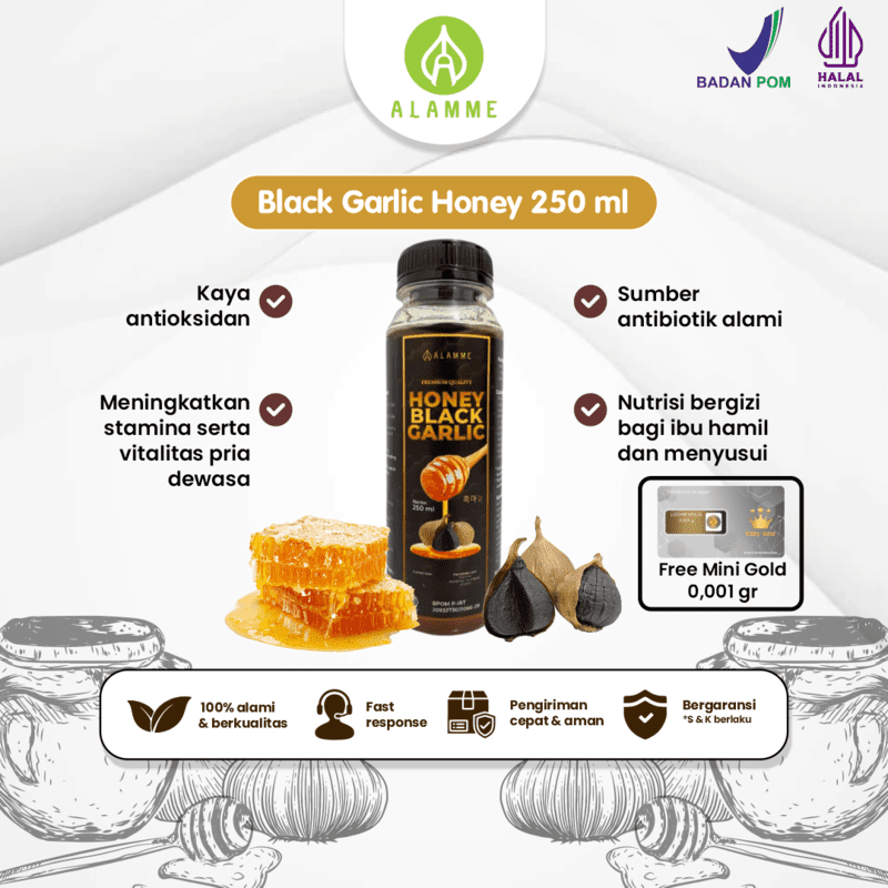 Jual Alamme Black Garlic Honey Madu Bawang Hitam Tunggal Lanang Premium ...