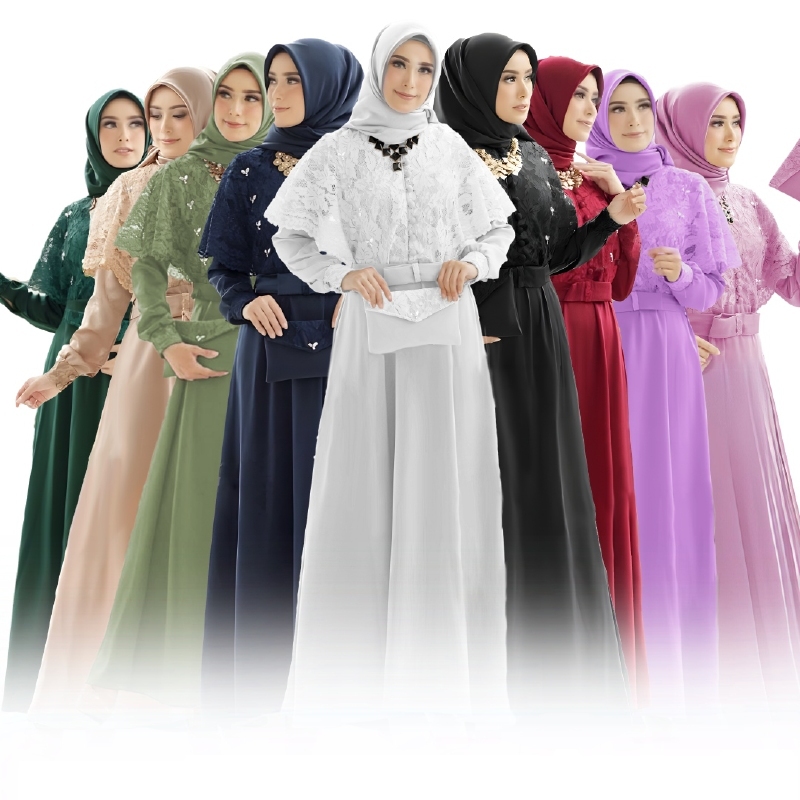 Jual NADINE DRESS GAMIS BROKAT SIMPEL VIRAL CANTIK UK M L XL XXL XXXL 5XL dress pesta kondangan ...