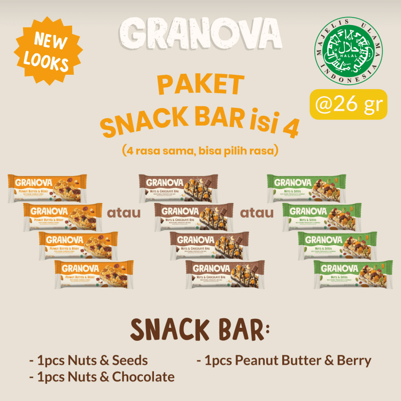 Jual Granova - Snackbar 26gr x 4 pc (Rasa Original, Peanut Butter ...
