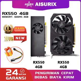 Jual AISURIX AMD RX 550 4GB DDR5 128Bit Graphics Card Dual Fans GPU ...