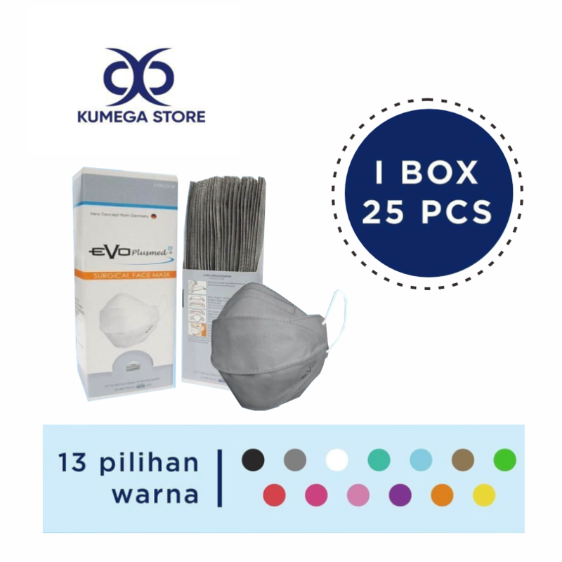 Jual MASKER EVO PLUSMED 3 PLY ISI 25 PCS | Shopee Indonesia