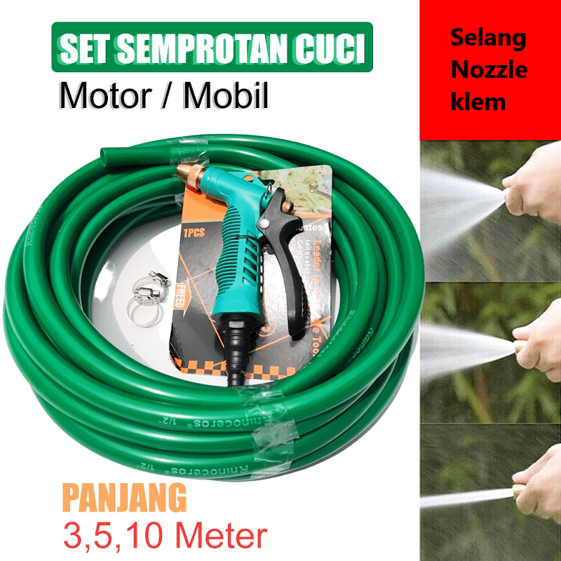 Jual Paket Selang Air Semprotan Cuci Motor Mobil Siram Tanaman Selang Air - Selang Air Plus ...