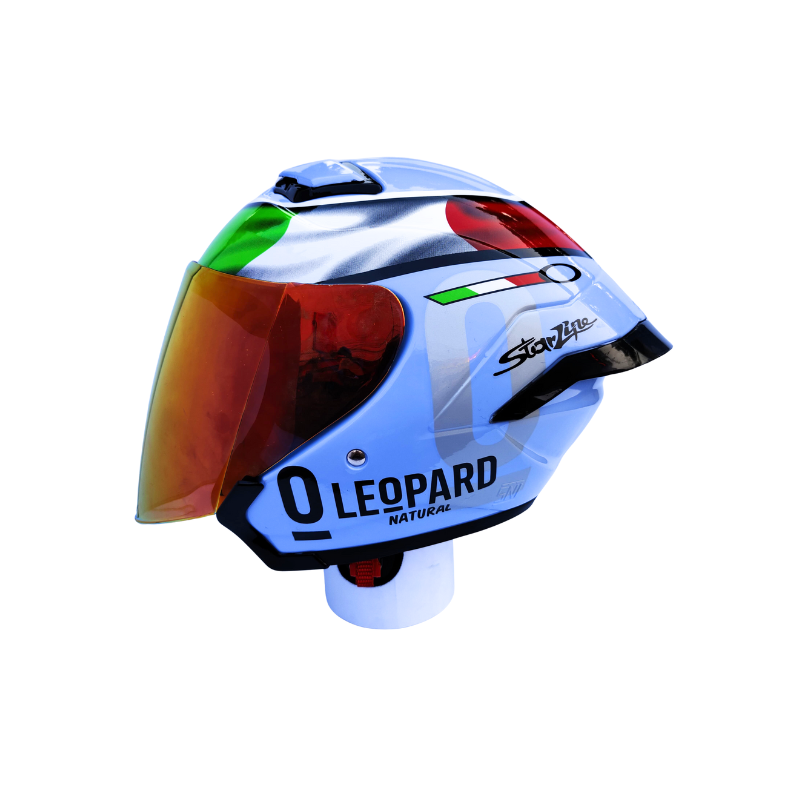 Jual HELM HALF FACE HRV MOTIF LEOPARD KYROS SOLID || MOTIF MONSTER ...
