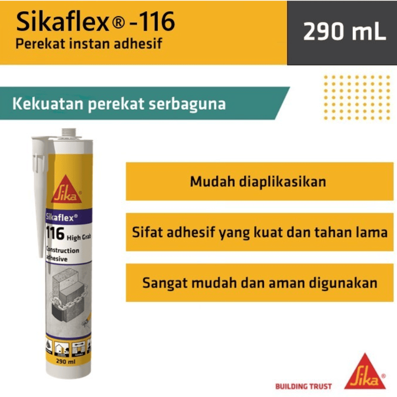 Jual Sikaflex-116 High Grab Lem Glue Perekat Serbaguna Pengganti Paku ...