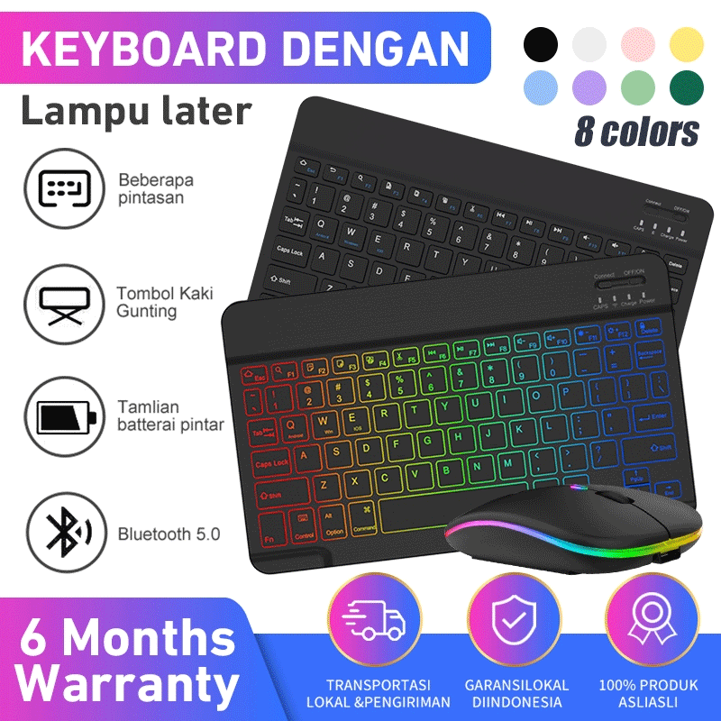 Jual Keysky 10 inch Mini Nirkabel Bluetooth Keyboard + Mouse Combo USB ...