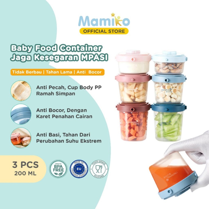 Jual KUB Container Food Box Makan Mpasi Anak Bayi 3 pcs x 200 ML | Air ...
