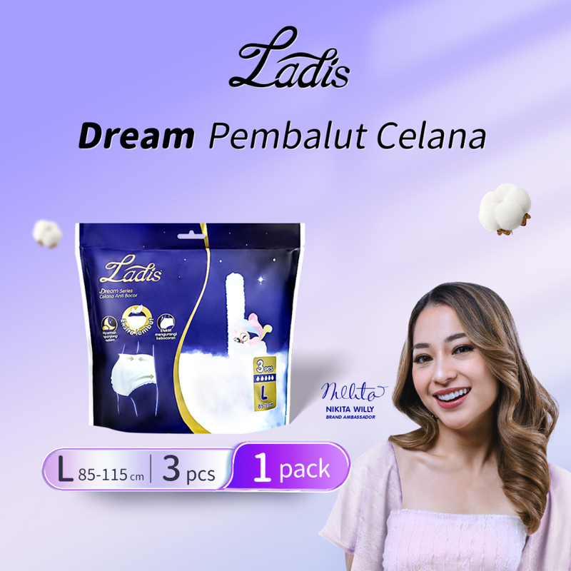 Jual [1 PACK] LADIS Dream Series Pembalut Celana Menstruasi Size L [ISI ...