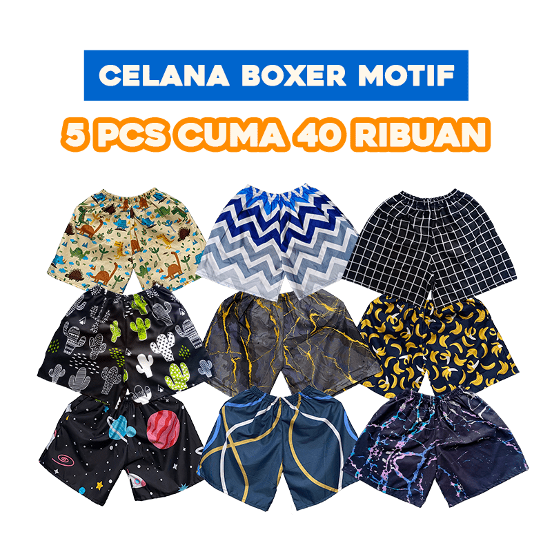 Jual 5 PCS BOXER | Boxer Pria | Boxer Pria Terlaris | Boxer Kekinian ...