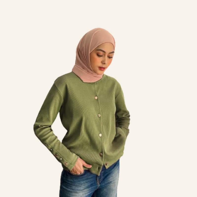 Jual basic knit cardigan Lengan Panjang Wanita Cardy Premium Sweater Rajut Premium Tebal 2404 v1 ...