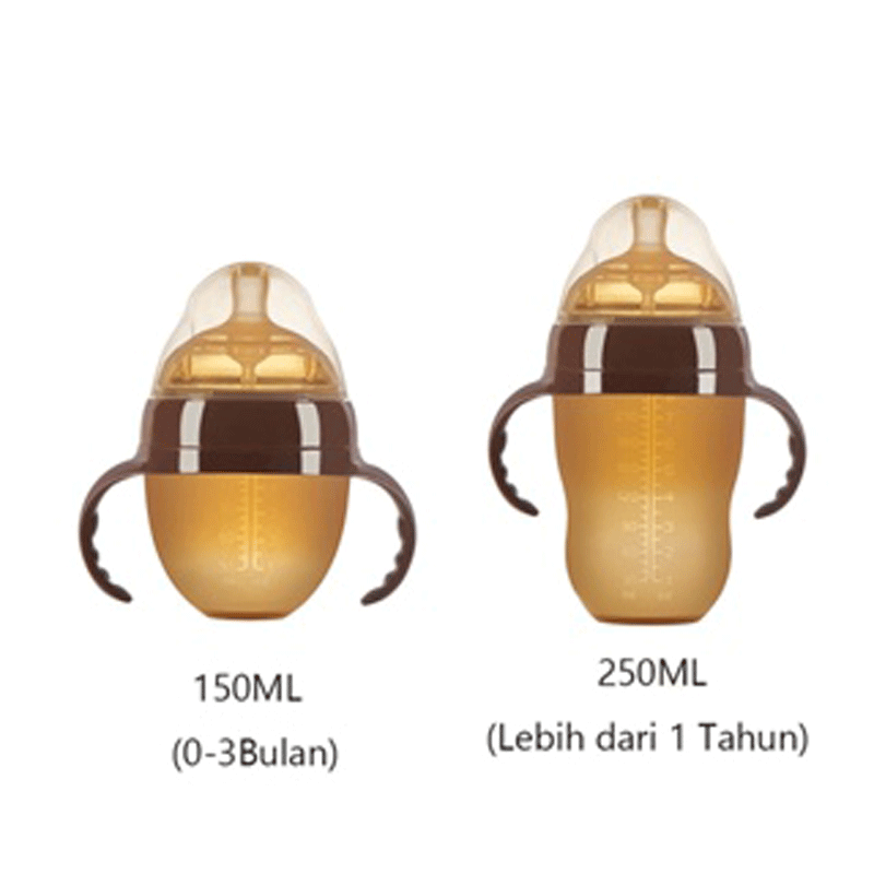 Jual COD botol susu bayi silikon leher lebar bayi botol susu dengan pegangan Botol Bayi dengan ...