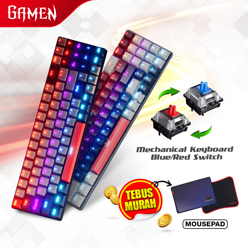 Jual GAMEN Titan Elite Keyboard Gaming Mechanical Keyboard Pluggable ...