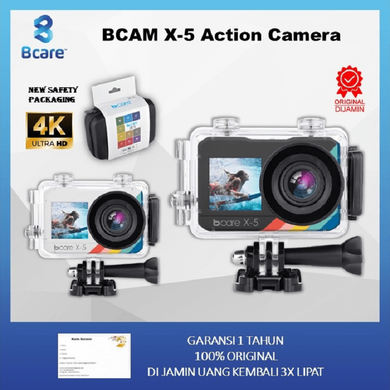 Jual Bcare BCam X-5 Action Camera WiFi 16 MP Dual Screen Ultra HD 4K ...