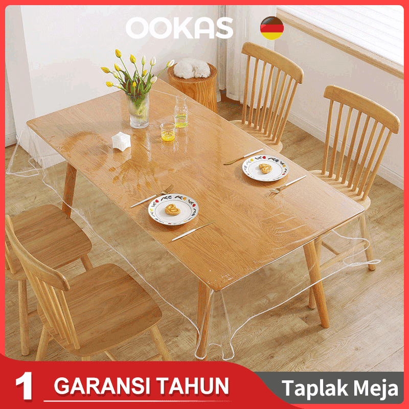 Jual OOKAS HOME 0.8mm Taplak Meja Transparan Bahan Mika Plastik Taplak Meja Makan PVC Transparan ...