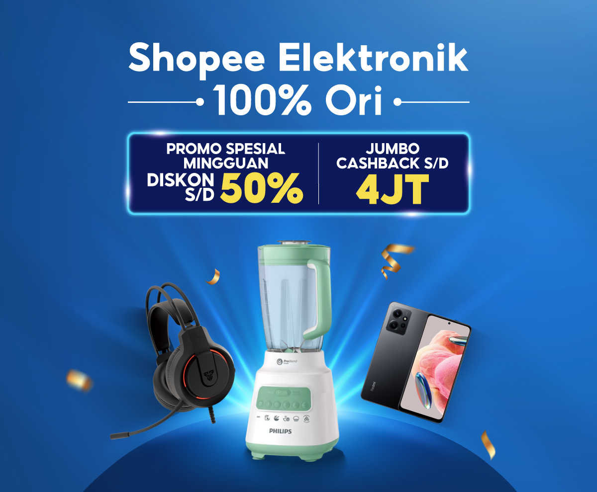 Shopee Elektronik 100% Ori | Mingguan Diskon S/D 50% & Voucher Cashback ...