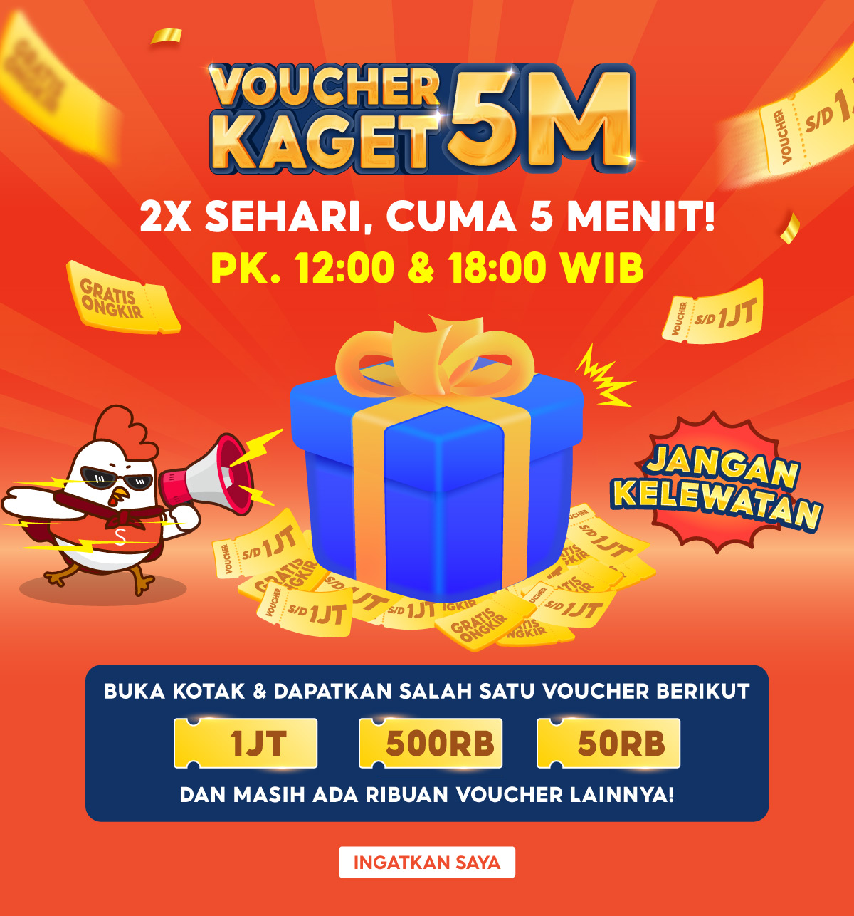 Promo Shopee 5.5 Voucher Kaget | Gratis Ongkir Rp0