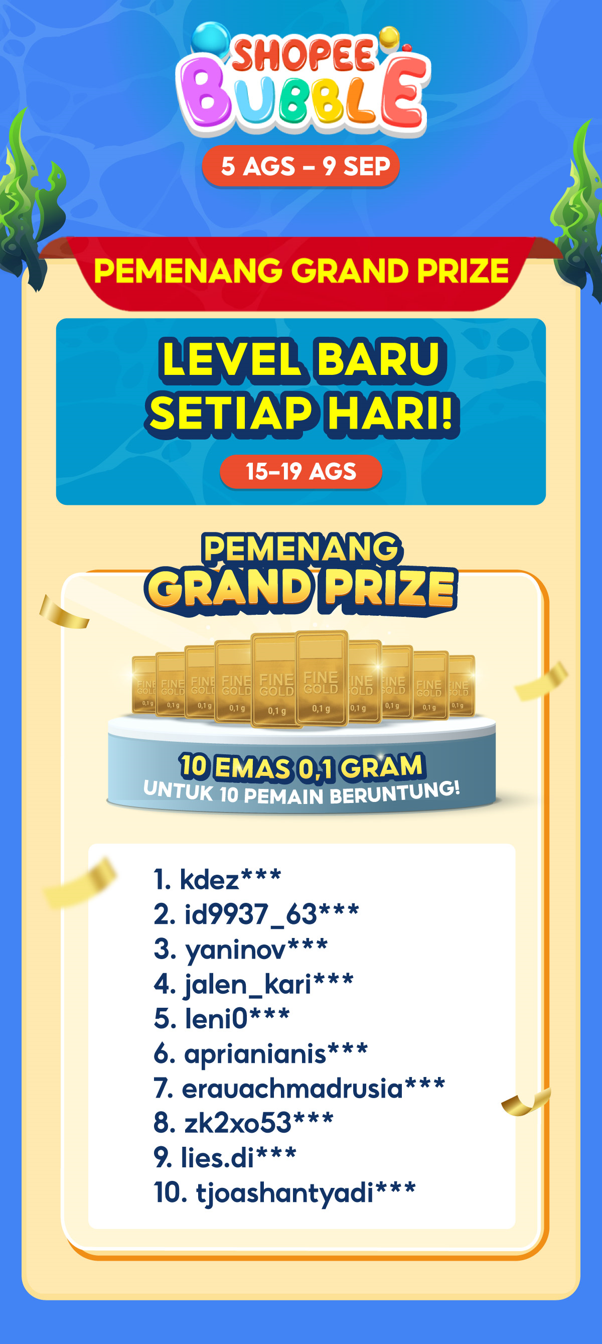 Shopee Bubble: Level Baru Setiap Hari